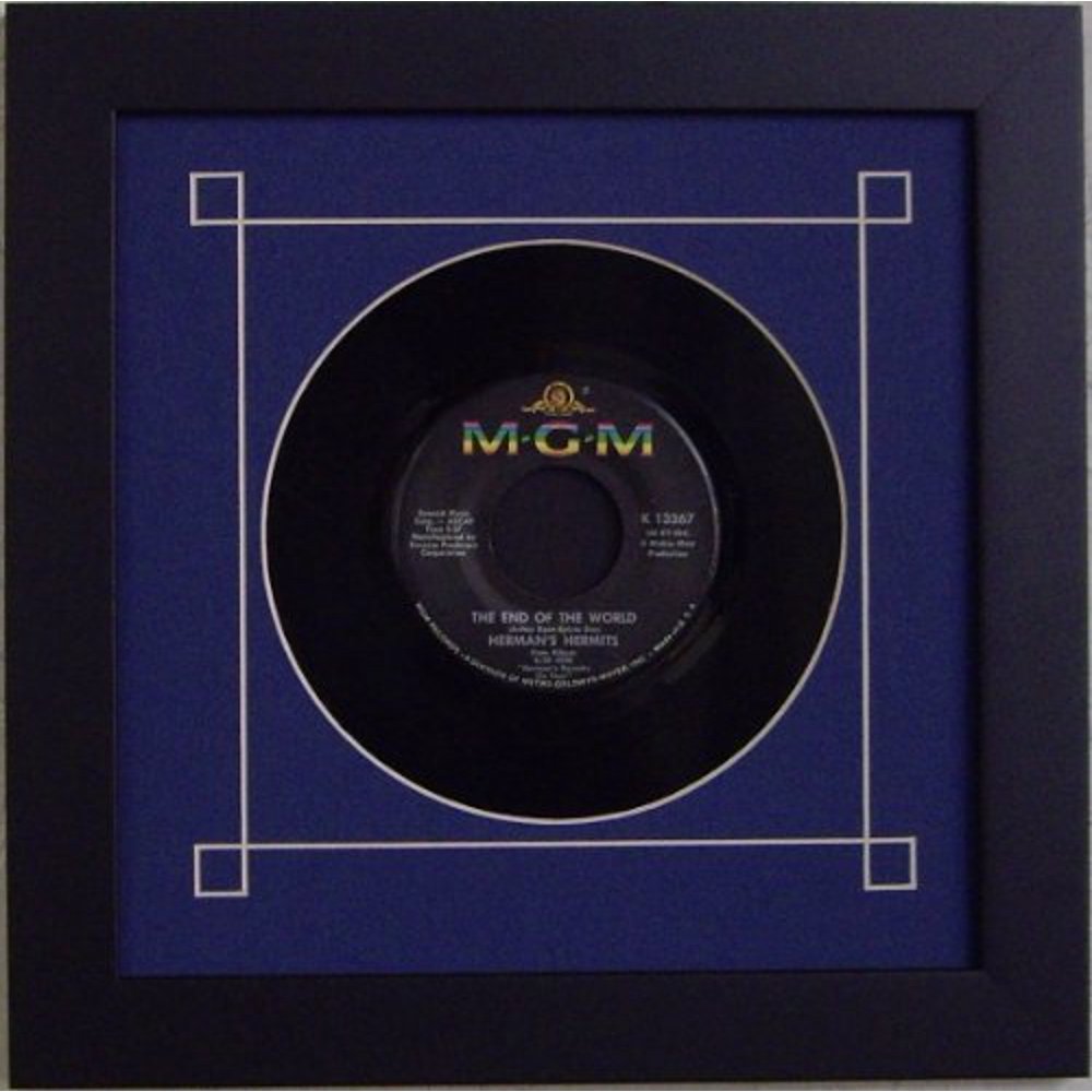 45 Single (6 7/8") Vinyl-Record Frame Featuring Dark Blue Mat Design ...