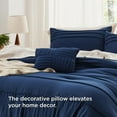 Free Shipping Cozy Comfort Navy Blue Queen Comforter Set 4 Pieces