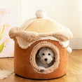 Dog Kennel Ice Cream House Plush Cave Bed Warm Enclosed Tent for Small ...