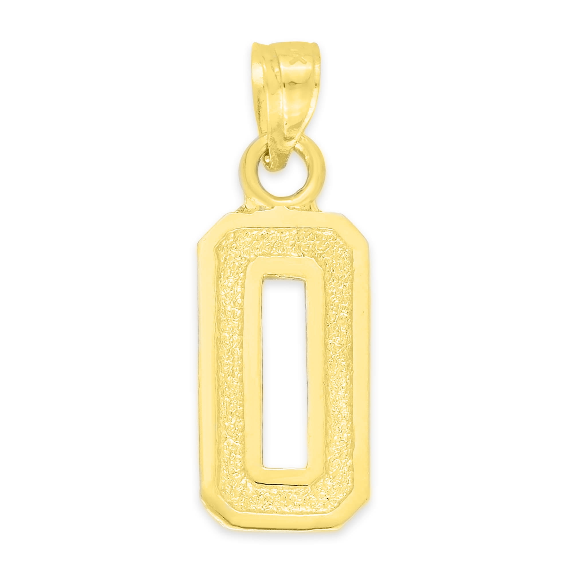 14k Solid Gold Number Zero Pendant for Necklace, #0 Gold Charm Jewelry ...