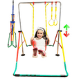 5 in 1 Kids Gymnastics Training Bar Set with Tumble Mat, Swing Seat ...