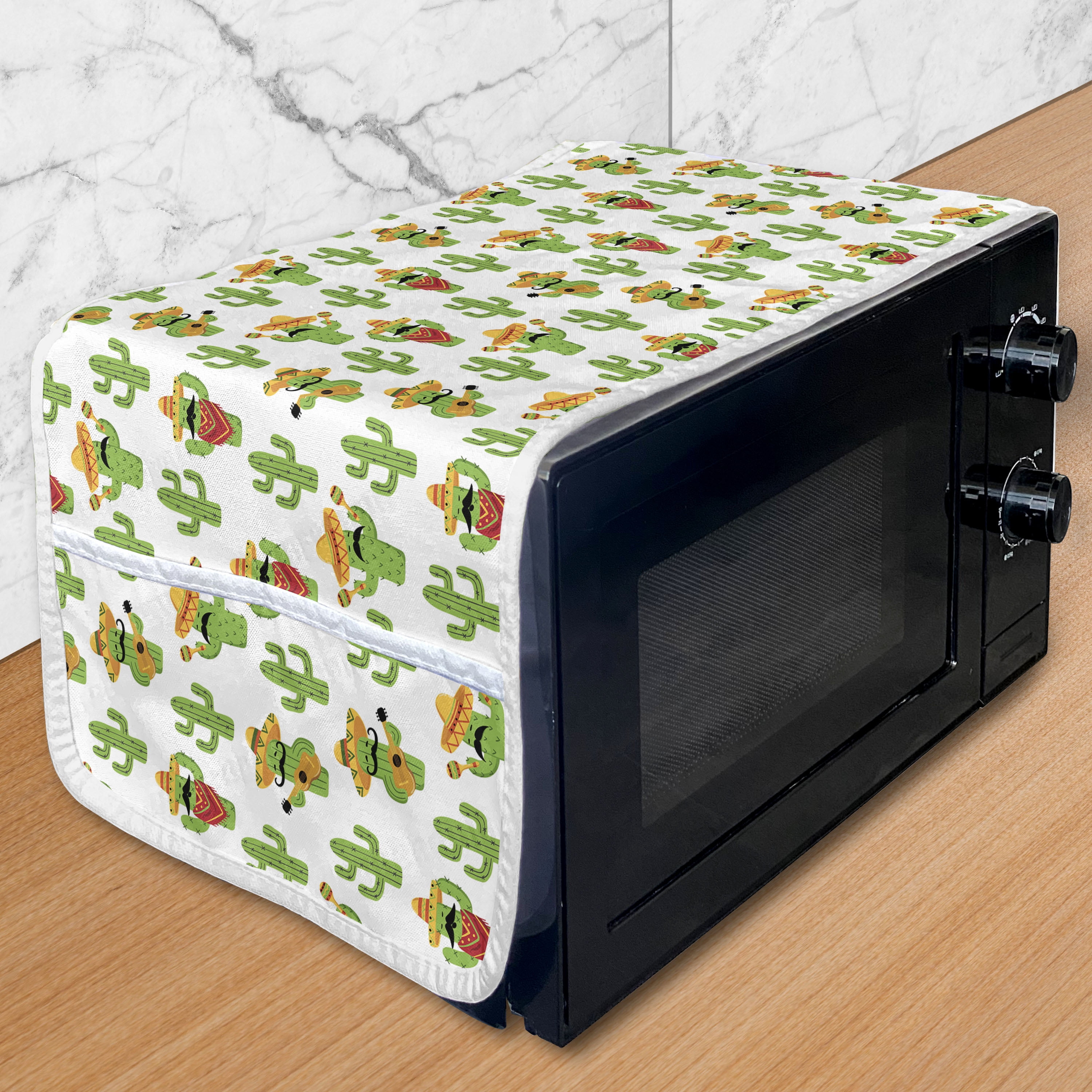 Cinco de Mayo Microwave Oven Cover, Funny Mexican Cactus Characters ...