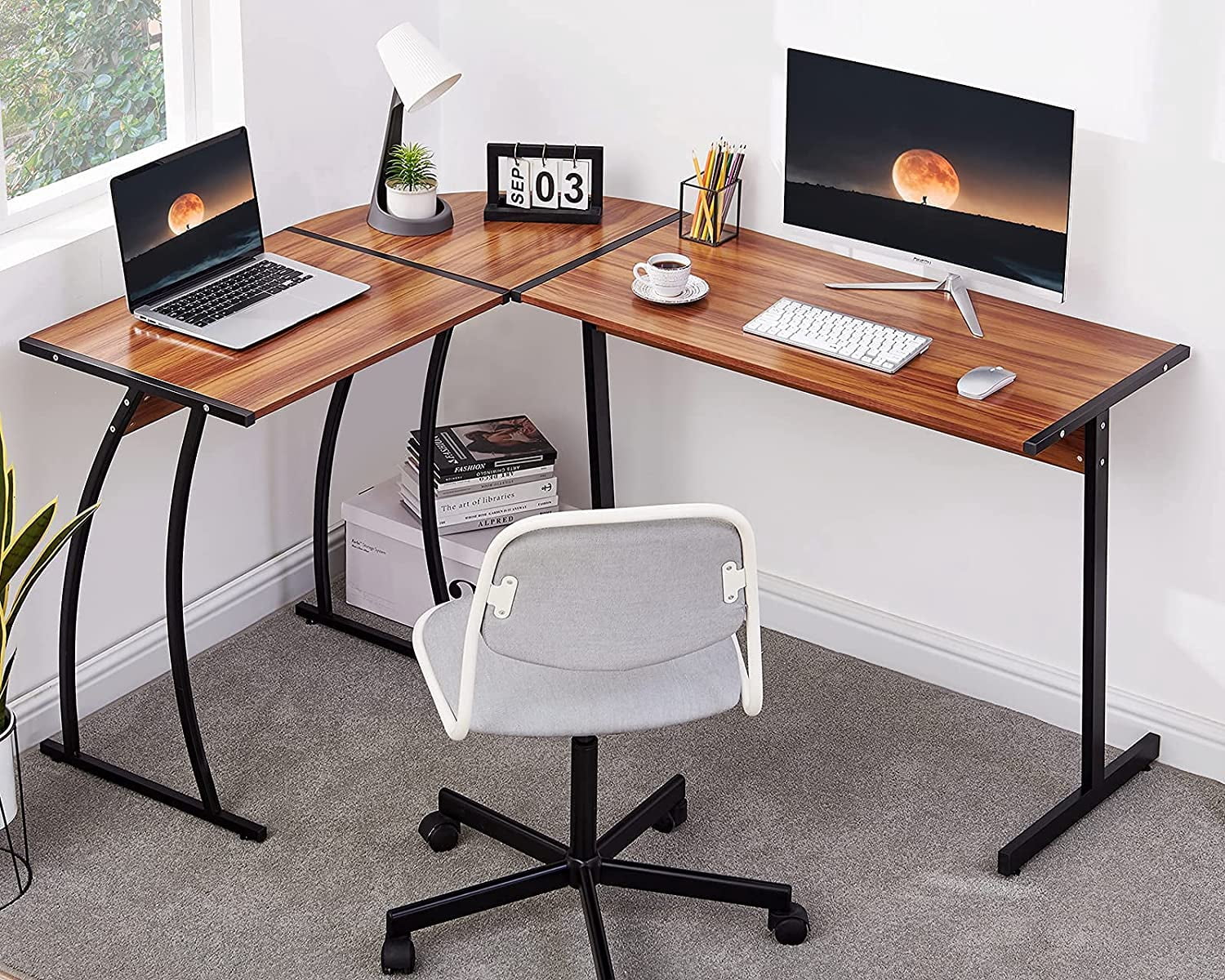 Escritorio de Computadora en L Marron FurnitureR FORMA L | Walmart en línea