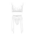 Sayhi Ladies Lingerie Lace Strap Garter Belt Fashion Lingerie Set Snap