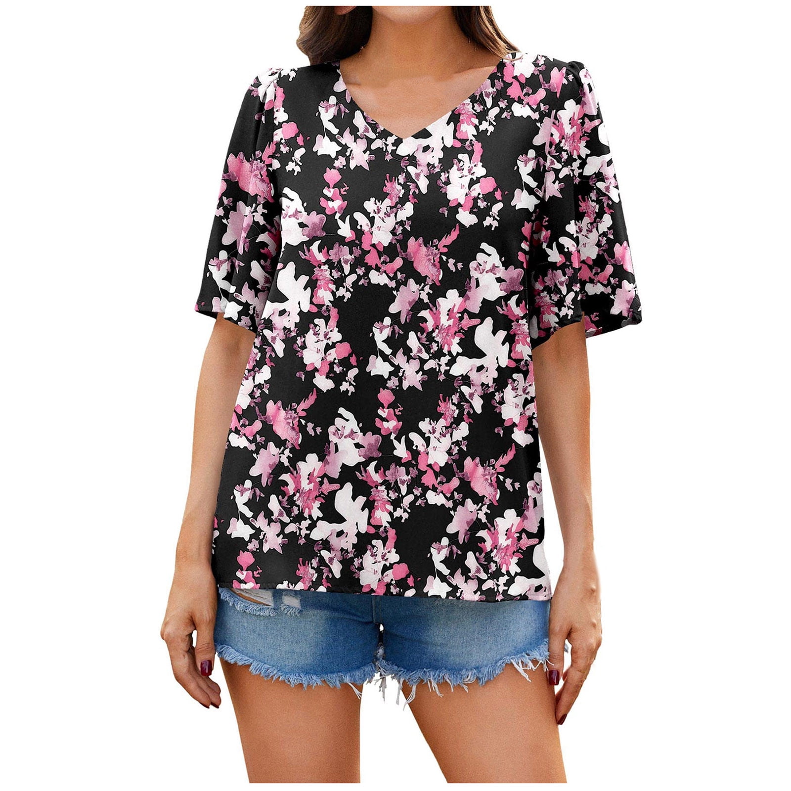 KBKYBUYZ Fall Clothes For Women 2022 Women Summer Floral Printing V ...