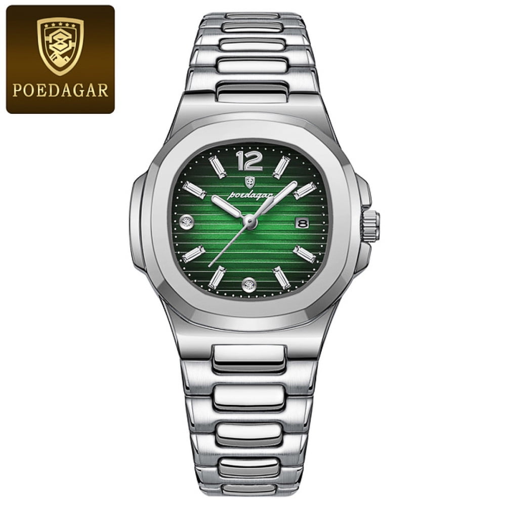 Click here for Poedagar Green Women Luxury Square Quartz Stainles... prices