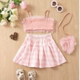 Hwmodou Baby Outfits Girls Summer Sleeveless Prints Tops And Skirts Bag 3PCS Outfits Clothes Set ...