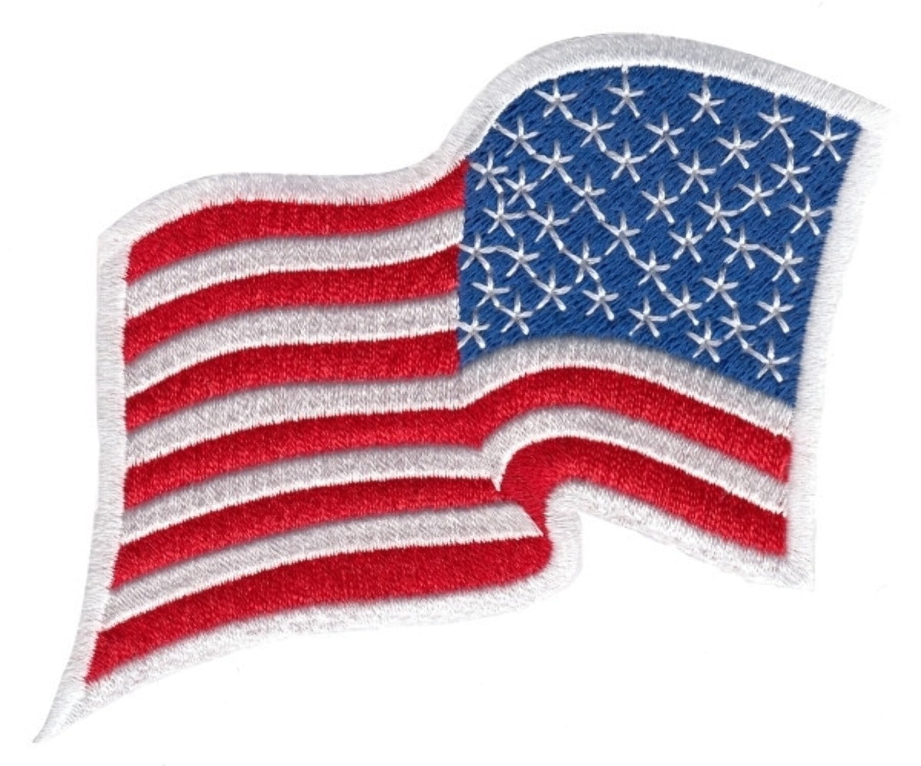 U.S. Flag Patch, Wavy, Reverse, White Border, 3-1/4x2-1/4 - Walmart.com