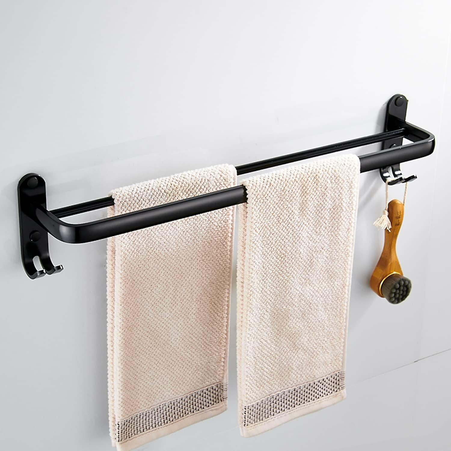 Click here for Fusheng Bathroom Towel Rack  Black Adhesive Wall M... prices