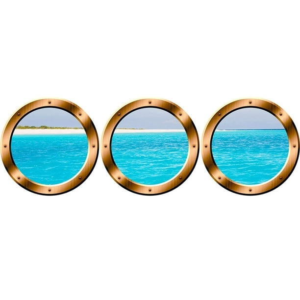 VWAQ Cruise Ship Porthole Wall Stickers - Peel And Stick Window Decals ...