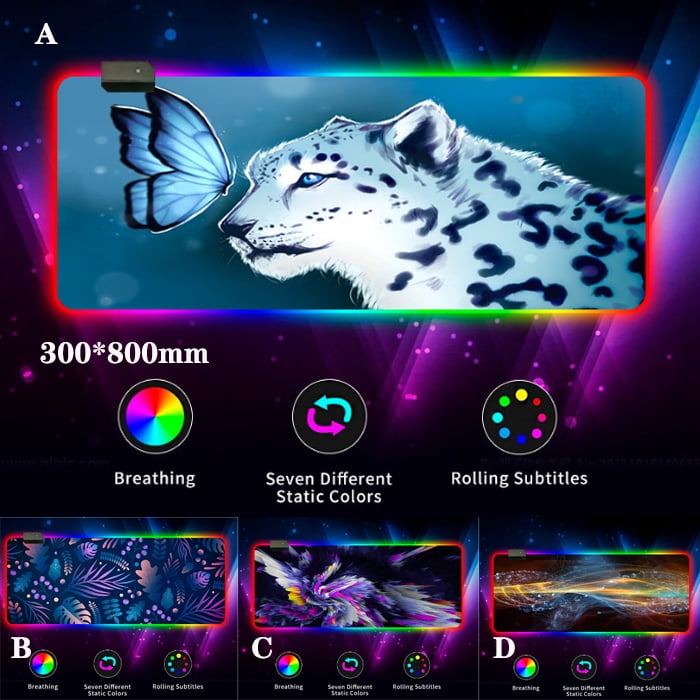 RGB Gaming Mouse Pad Gaming Accessories LED Gaming Console Computer USB ...