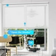 (W78 x H72,White)HILADUO Motorized Roller Shades Light Filter Window Roller Blinds Outside Mount ...