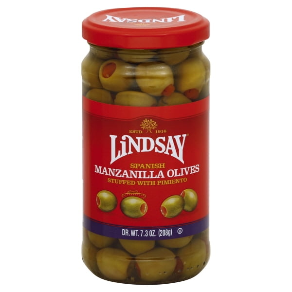 LindsayÂ® Spanish Manzanilla Olives Stuffed with Pimiento 7.3 oz. Jar ...