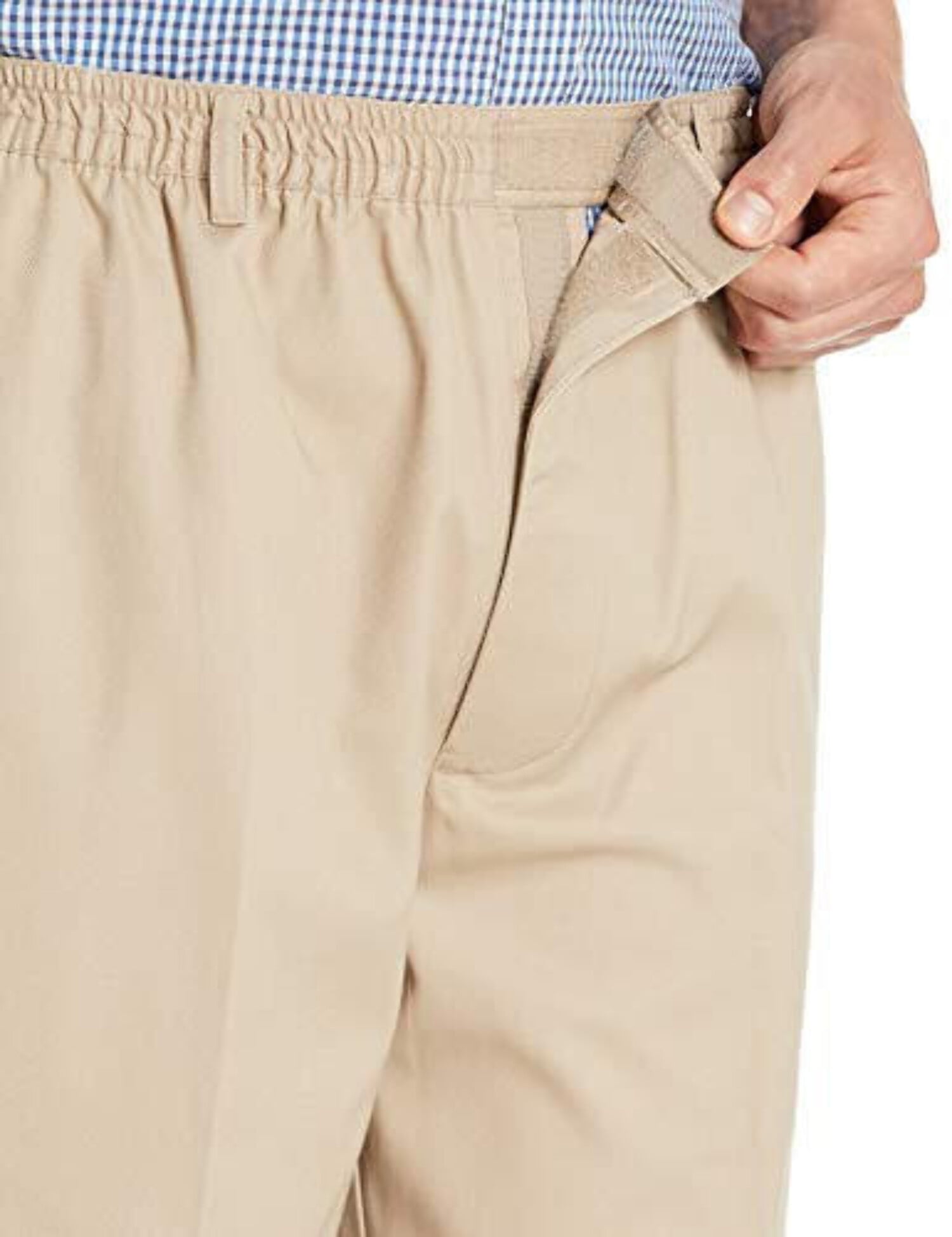 Full Elastic Waist Pants with HOOK-and LOOP Waistband Fly - Walmart.com