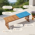 Hommoo 51" Acacia Wood Outdoor Bench Set of 2, Sturdy Slatted Patio ...