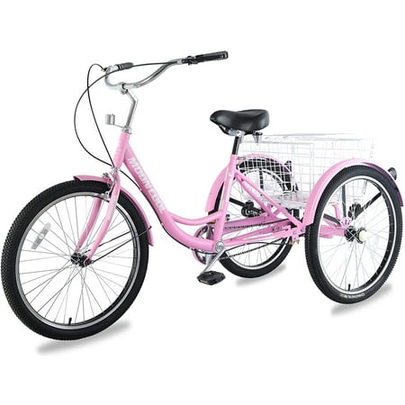 MOPHOTO Adult Tricycles Single Speed Three Wheel Bike for Adults, 20 24 ...