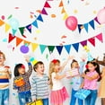 6 Sets Rainbow Pennant Banner Multicolor Hanging Paper Triangle Flag ...
