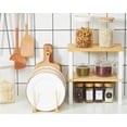 4 Pcs Kitchen Organizer Set Bamboo Dish Drying Rack and Cabinet Shelf ...