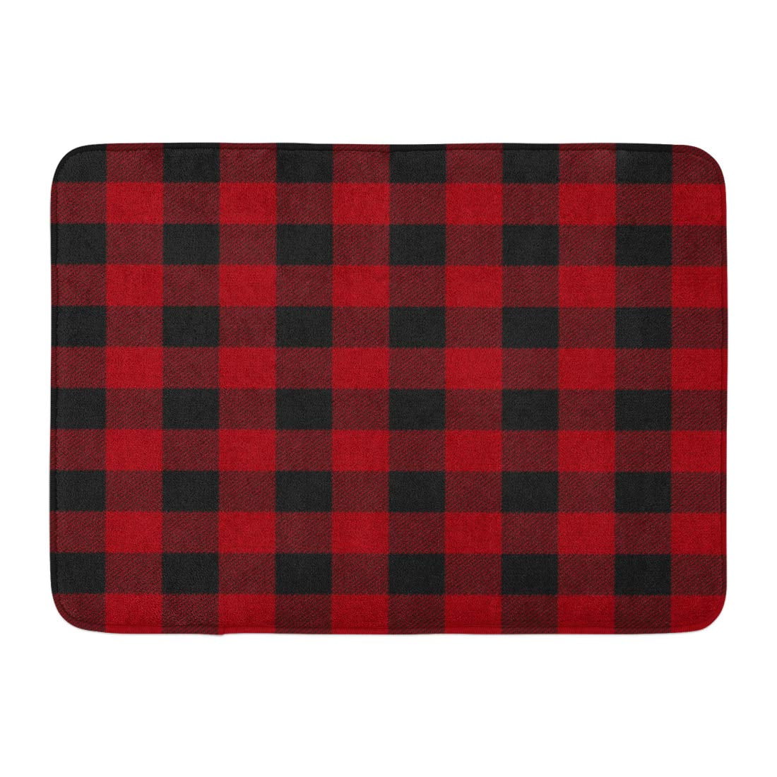 SIDONKU Abstract Red Black Buffalo Plaid Casual Check Checkered Cold ...