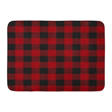 CHAPLLE Custom Rustic Red Black Buffalo Check Plaid 3 Piece Bathroom ...