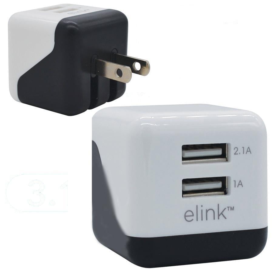 Elink EK855 Universal USB Charger 2 Port USB 3.1A White - Walmart.com