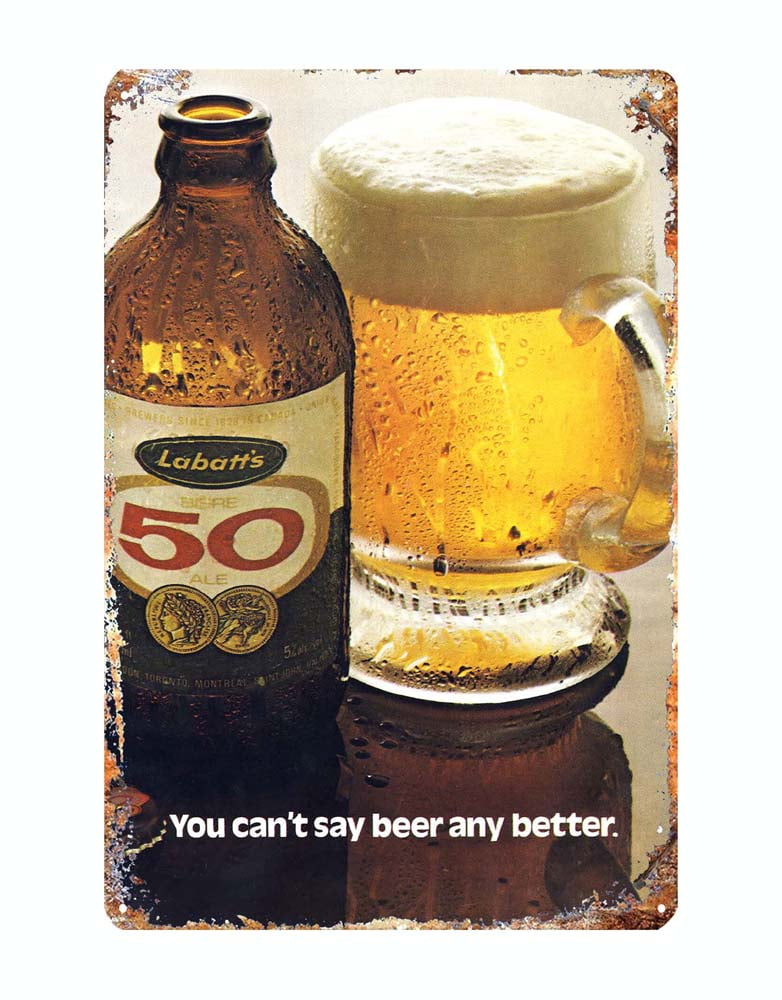 labatt 50 beer metal tin sign vintage style reproduction 12 x 8 inches ...