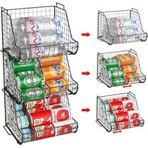 X-cosrack 3 Tier Pantry Can Rack Organizer, Stackable, with Dividers ...