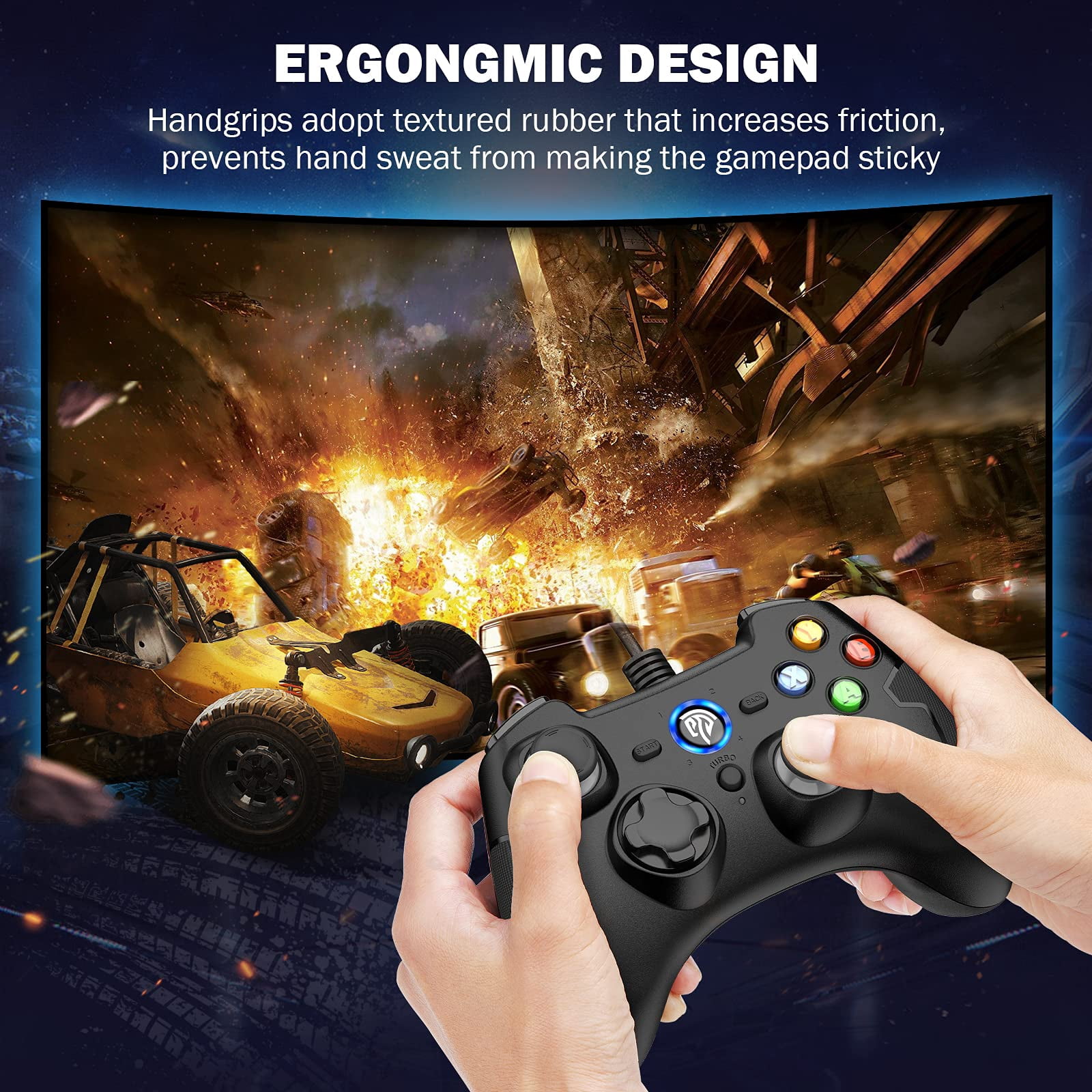 Buy nbsp;Wired Gaming Controller,PC Game Controller Joystick with Dual ...