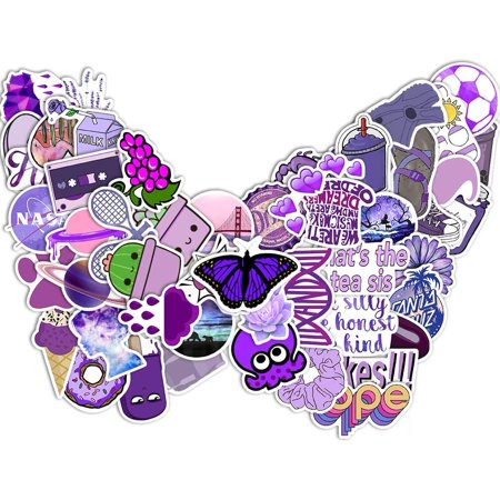 Purple Stickers of 50 Vinyl Decal Merchandise Laptop Stickers for ...