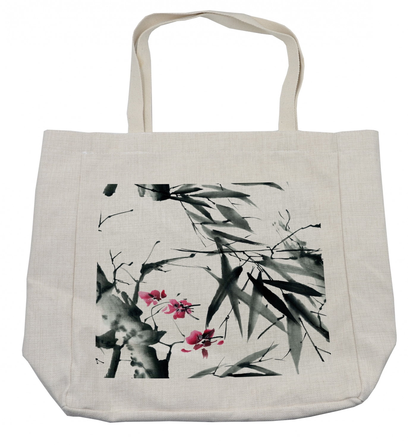 Japanese Shopping Bag, Natural Bamboo Stems Cherry Blossom Japanese ...