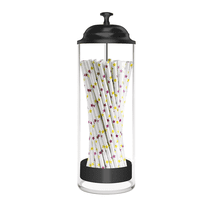 Youngever Straw Dispenser, Plastic Straw Holder with Lid, Drinking ...