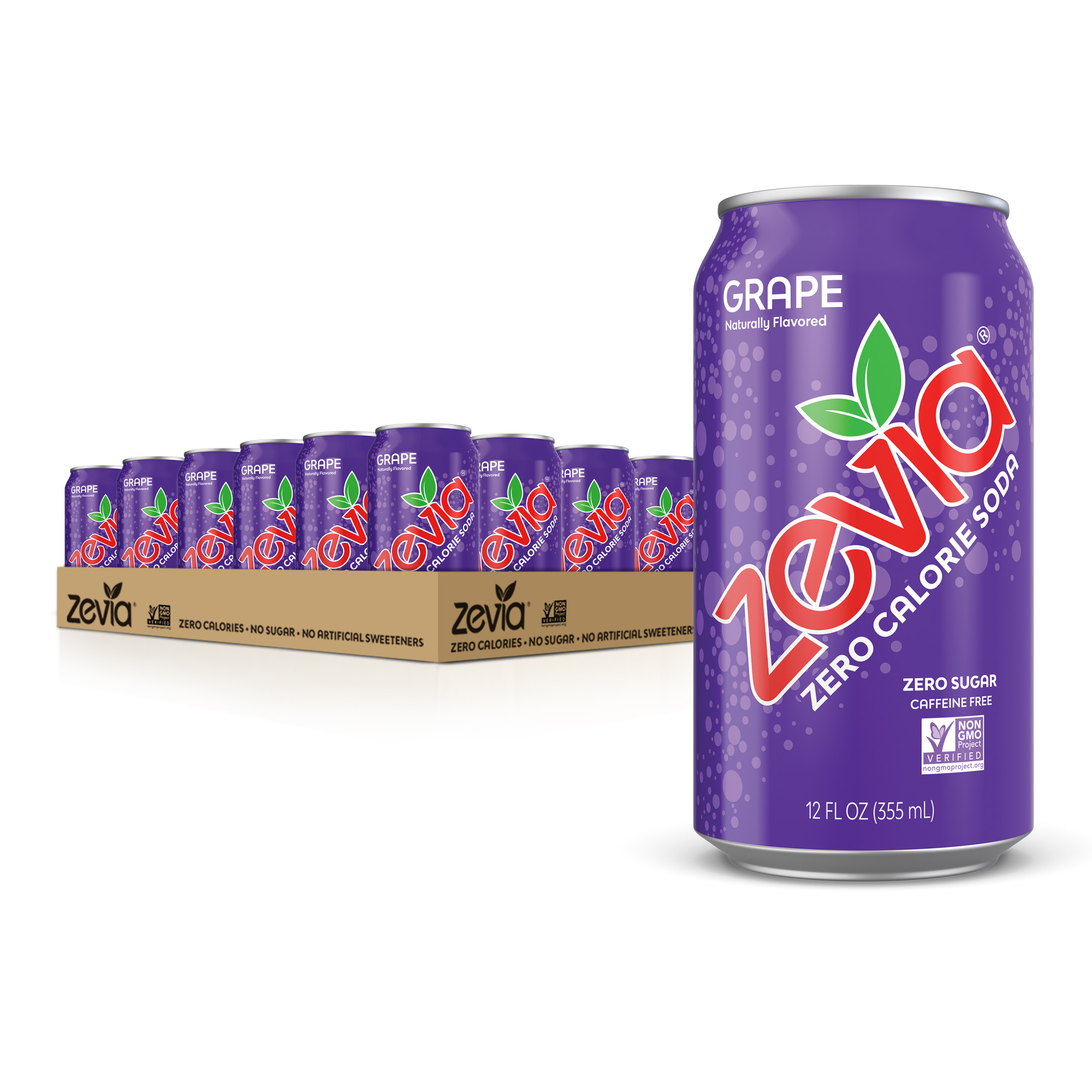 Zevia Zero Sugar Grape Soda Pop, 12 fl oz, 24 Pack of Cans - Walmart.com