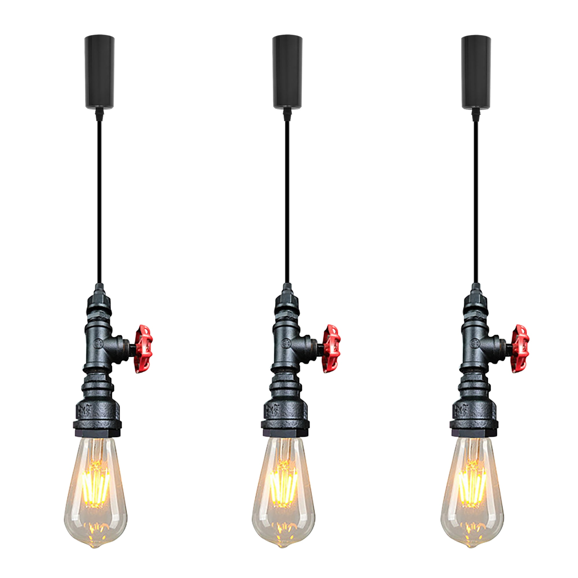 Kiven H-Type Track Lighting, 3-Light Industrial Halo Track Pendant ...