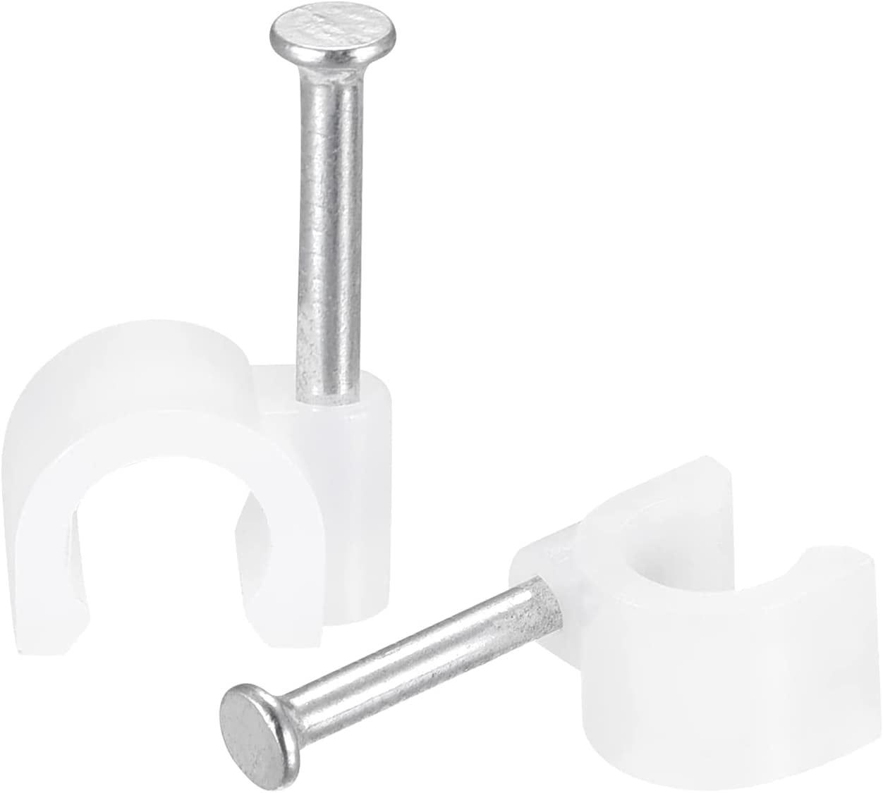 Nail in Cable Clips, 80pcs 6mm PVC Circle Cable Clips with Carbon Steel ...