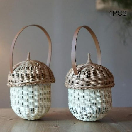 Kids Cute Hand-woven Rattan Backpack Baby Shoulder Storage Basket ...