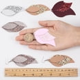 44Pcs DIY 6 Pairs Leather Charms Three Layer Teardrop Dangle Leaves ...