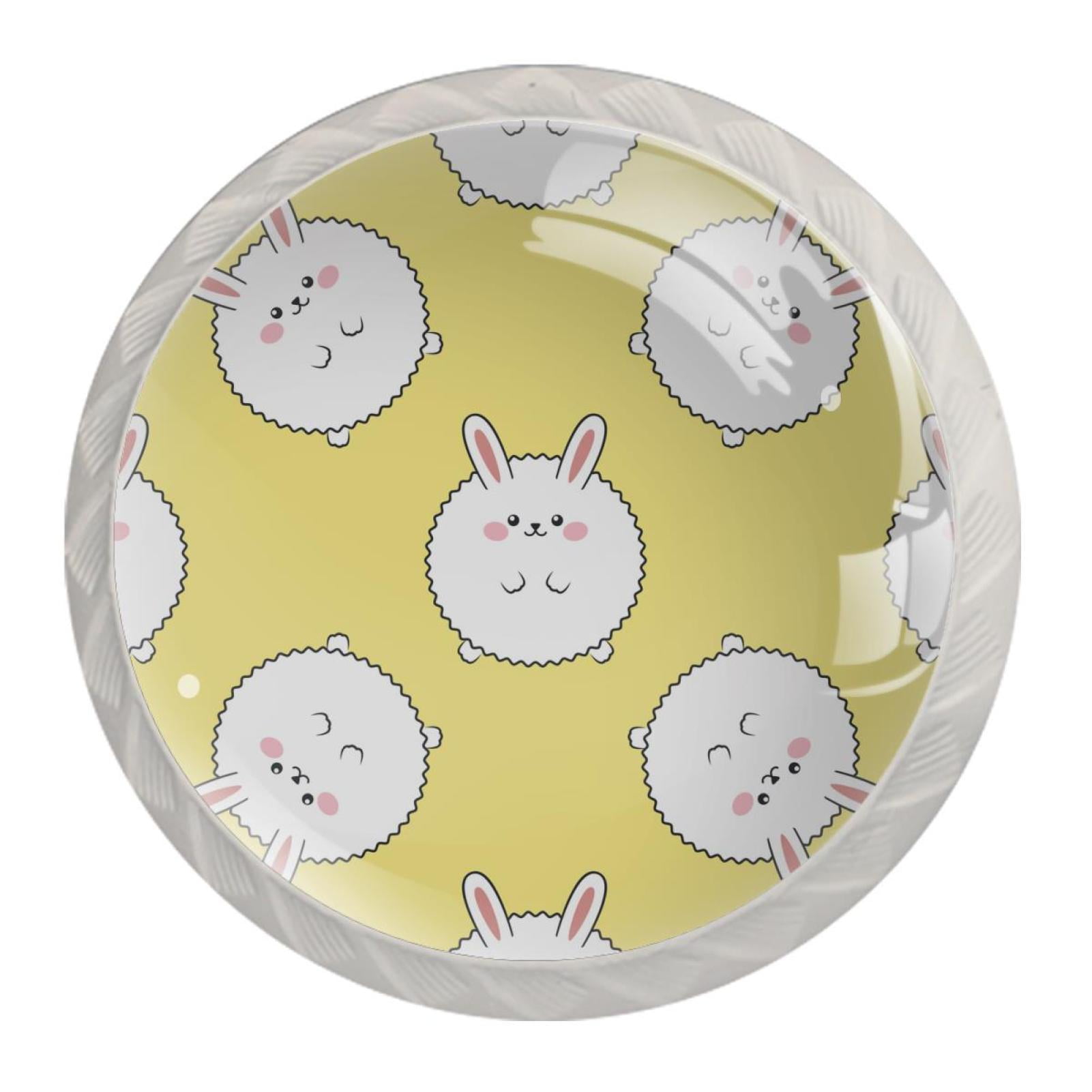 4 Pcs Rabbit Yellow Knobs for Kitchen Cabinet Cupboard Dresser Bookcase ...