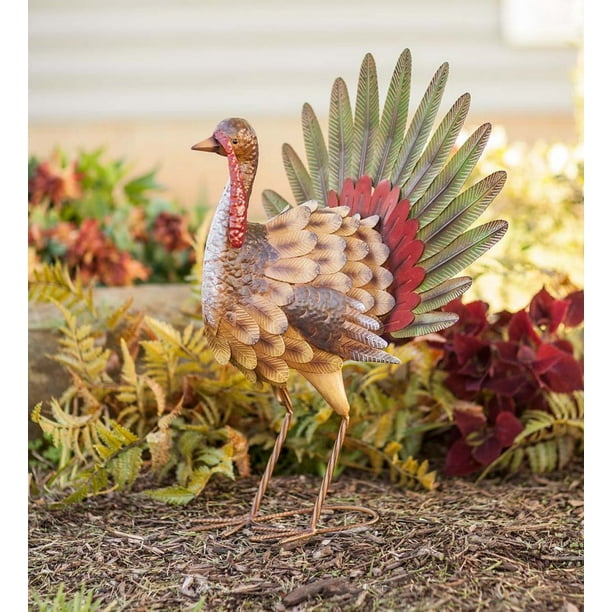 Plow & Hearth Metal Tom the Turkey Statue - Walmart.com