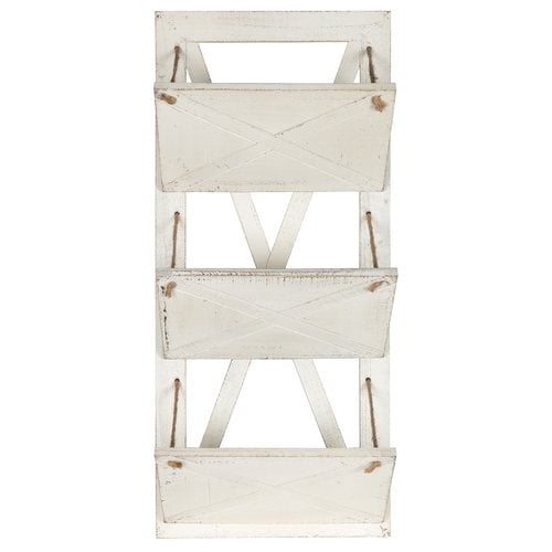 Kate and Laurel Hardeman 3 Pocket Farmhouse Wood Hanging Wall File ...