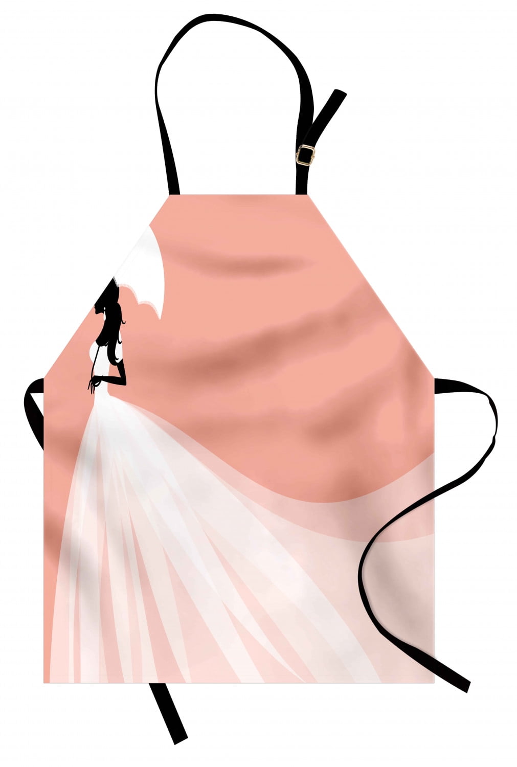 Bridal Shower Apron Bride in Abstract Romantic Wedding Dress with ...