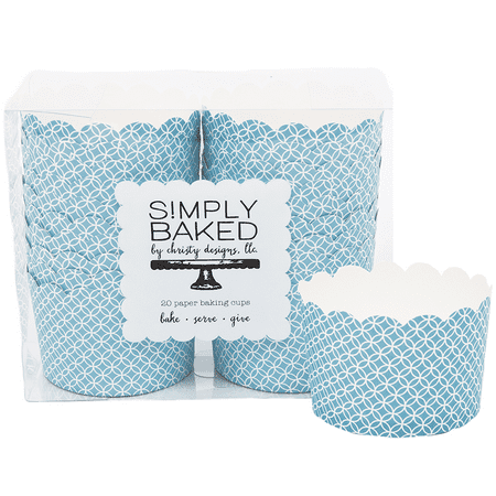 Simply Baked Jumbo Paper Baking Cups, Turquoise Medallion - 20 Pack ...