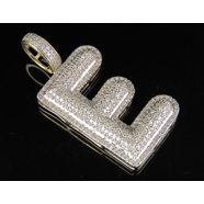 10K Yellow Gold Trident Maserati Logo 2" Canary And White Diamond ...