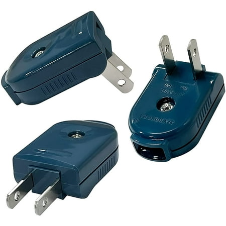 3 Pack American 2 Pins AC Electric Male Power Plug, 10A/ 250V Outlet ...