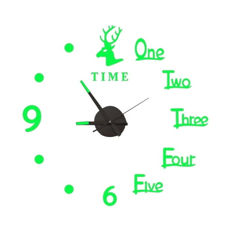 Luminous Wall Clock Stickers Frameless Digital Clocks for Bedroom Wall ...