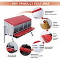 4-Compartment Roll Away Chicken Nesting Box with Metal Legs Wall Mount ...