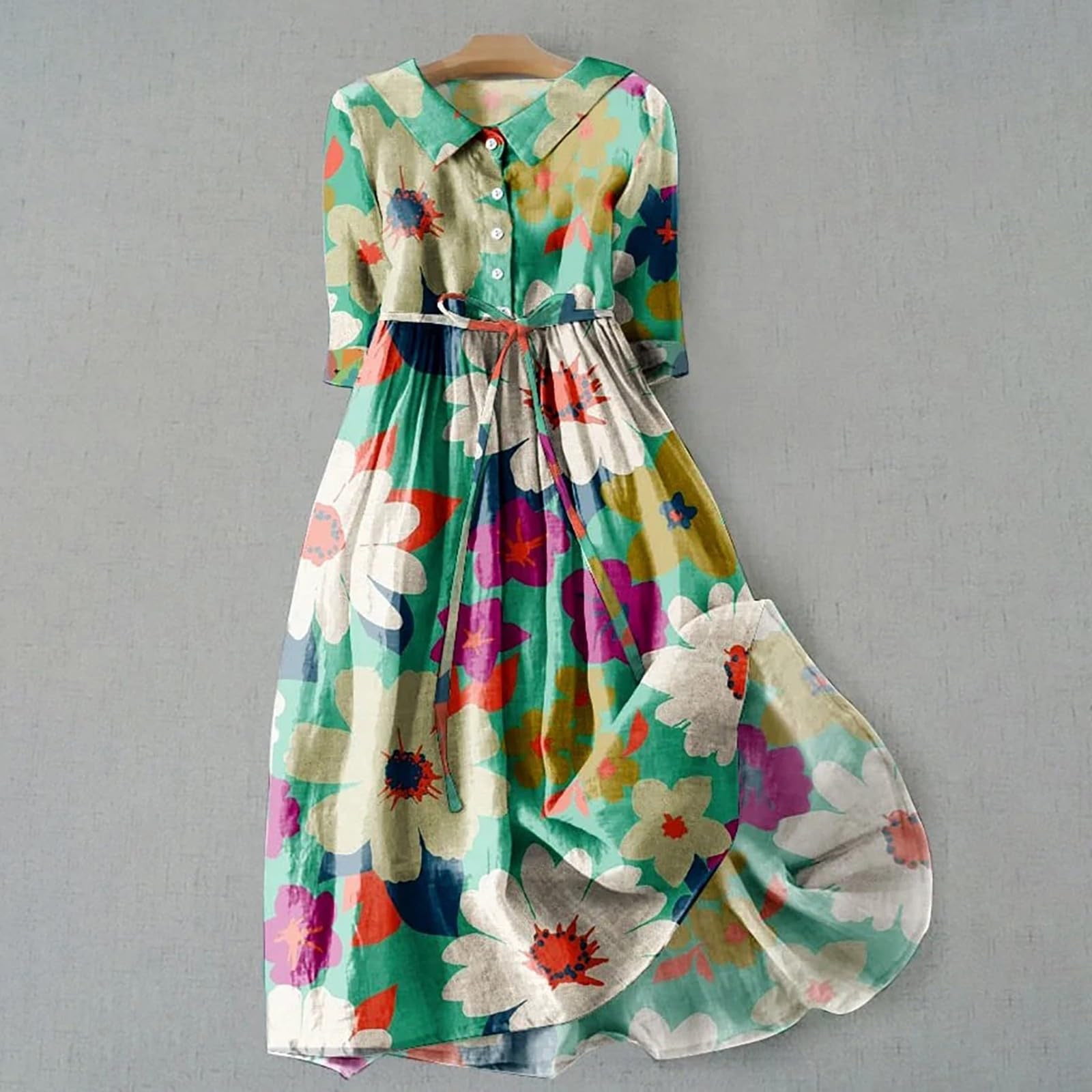 Click here for Eqwljwe Summer Saving!womens Cotton Floral Midi Dr... prices