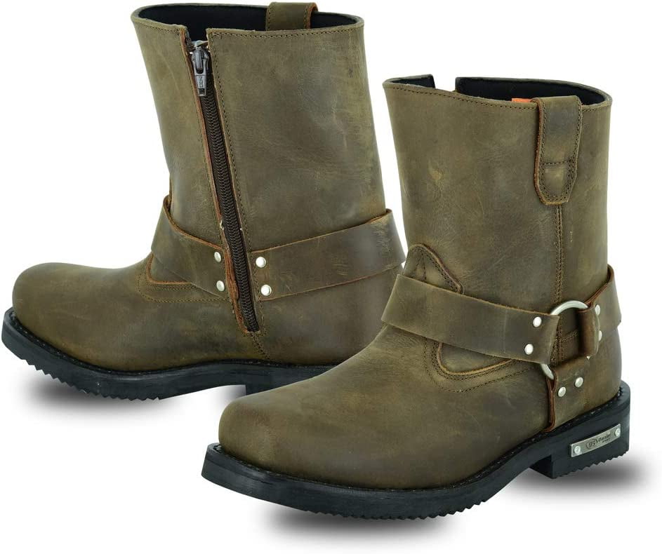Men's Side Zipper Waterproof Boots- Brown - Walmart.com