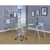 Toby 4-shelf Acrylic Ladder Bookcase Clear - Walmart.com