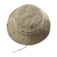 Yuanlong Unisex Washed Denim Bucket Hat Chin Strap Summer Sun Hat Solid ...