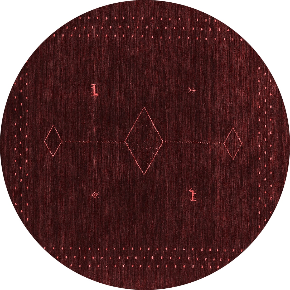 Ahgly Company Indoor Round Abstract Red Contemporary Area Rugs, 8 ...